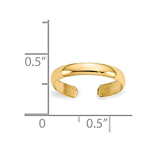 BillyTheTree Jewelry 14K Yellow Gold High Polished Toe Ring