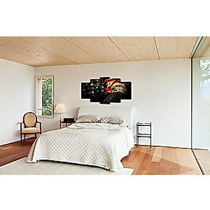 American Flag Wall Decor US Flag With Bald Eagle Patriotic Canvas Wall Art Patriotic Theme Artwork Modern Wall Art For Home Decor 60x32inch