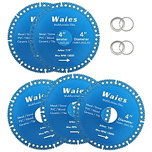 Waies 4 Inch Indestructible disc for Angle Grinders, All Purpose Metal Cut Off Wheels Multifunction Disc for Steel, Rebar, Sheet Metal, Angle Iron, Stainless Steel (5 Pcs)