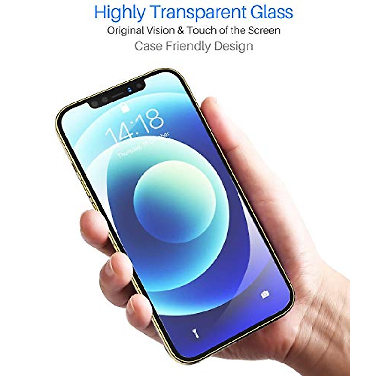 TOZO Compatible for iPhone 12 Pro Max Screen Protector 3 Pack Premium Tempered Glass 0.26mm 9H Hardness 2.5D Film Easy install 6.7 inch