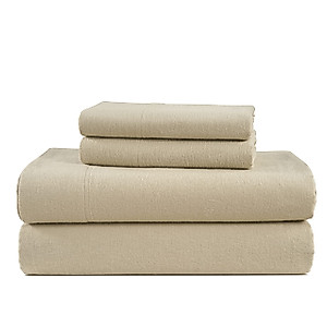 Lane Linen 100% Cotton Flannel Sheets Set - Full Size Flannel Bedding, 4-Piece Luxury Bed Sheets - Lightweight, Brushed for Extra Softness, Warm, Cozy, 15' Deep Pocket (Fits Upto 17' Mattress) - Linen