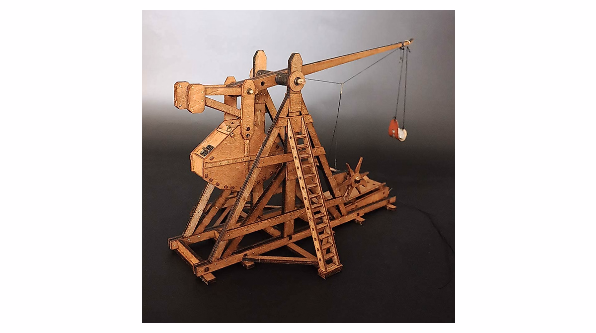 DIY Medieval Trebuchet Model Kit - Wooden Siege Weapon for Adults