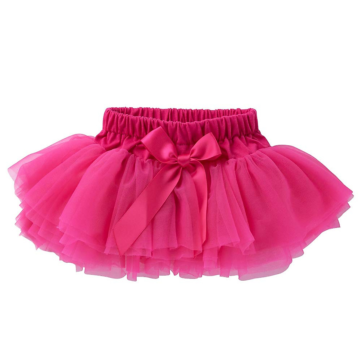 Baby Girls'Tutu Skirt with Shorts Newborn Toddler Tulle Skorts 0-24 Months Rose Red