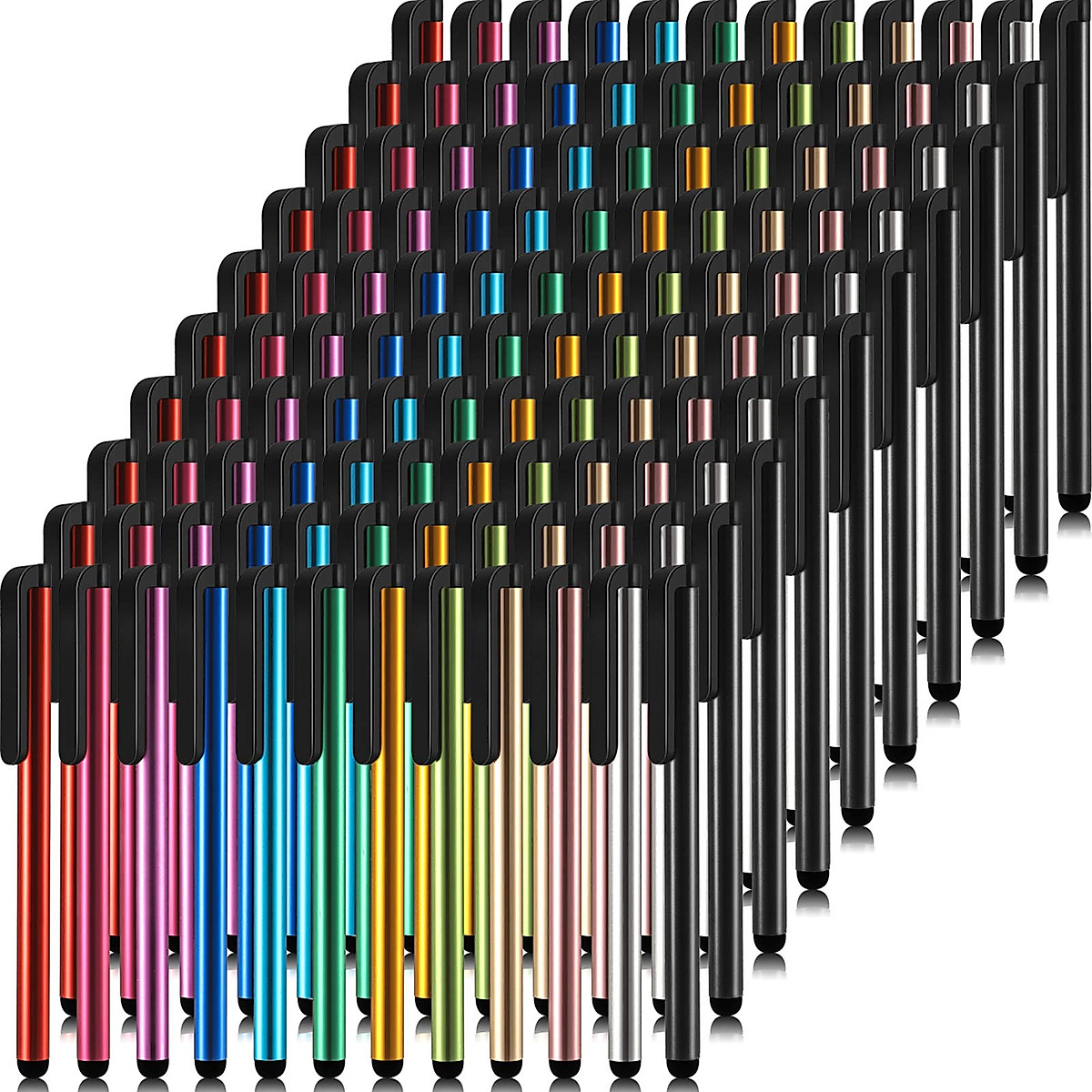 Outus 120 Pieces Stylus Pen Universal Capacitive Stylus Slim Digital Pen Compatible with iPad, iPhone, Samsung, Tablet, Most Devices with Capacitive Touch Screen, 12 Colors