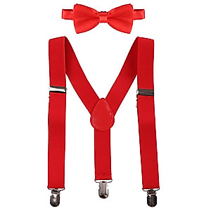 Baby Boys Cake Smash Clothes Diaper Suspenders Pants Bow Tie 3PCS Set First 1st 2nd Birthday Outfit for Photo Prop Party Red 3-24 Months