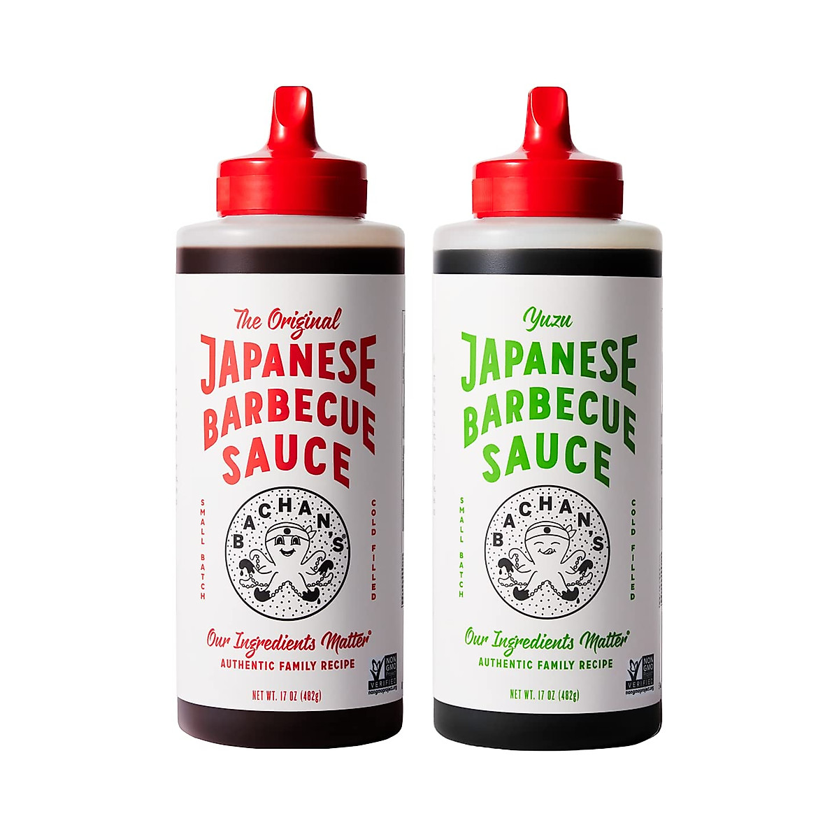 Bachan's Japanese Barbecue Sauce 2 Pack - 1 Original, 1 Yuzu - BBQ Sauce for Wings, Chicken, Beef, Pork, Seafood, Noodles, and More. Non GMO, No Preservatives, Vegan, BPA free