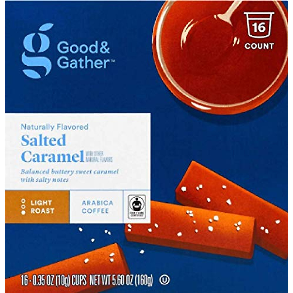Granny's Pantry Good and Gather Naturally Flavored Single Serve Coffee Pods Bundle of 4 Limited Edition Flavors Cinnamon Vanilla Toasted Almond Caramel Salted Carmel and Vanilla Bean Brulee Fair Trade Certified,16 Count(Pack of 4)