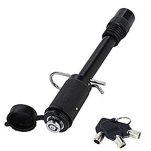 TYT 1/2" and 5/8" Trailer Hitch Lock Pin with Extra Long 3-1/2" Span, Fits 1-1/4", 2", 2-1/2" Receiver with 2 Safety Clips, 10 Anti Rattle O-Rings, Keyde Alike (1/2"+5/8")