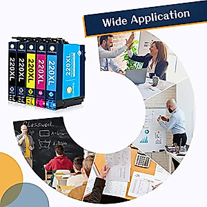 ColorKing Remanufactured 220 Ink Cartridge Replacement for EPSON 220XL T220XL 220 XL Ink Cartridges Multipack for WF-2750 WF-2760 WF-2630 WF-2650 WF-2660 XP-420 XP-320 XP-424 Printer (4 Color 10 Pack)
