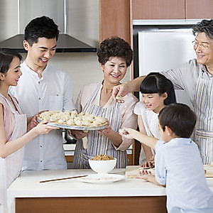 SOLUSTRE Bamboo Dumpling Tray Traditional Non-Stick Bamboo Steamer Basket Baking Mat for Baking Dumpling Dough Pastry Cookie Wontons 40cm