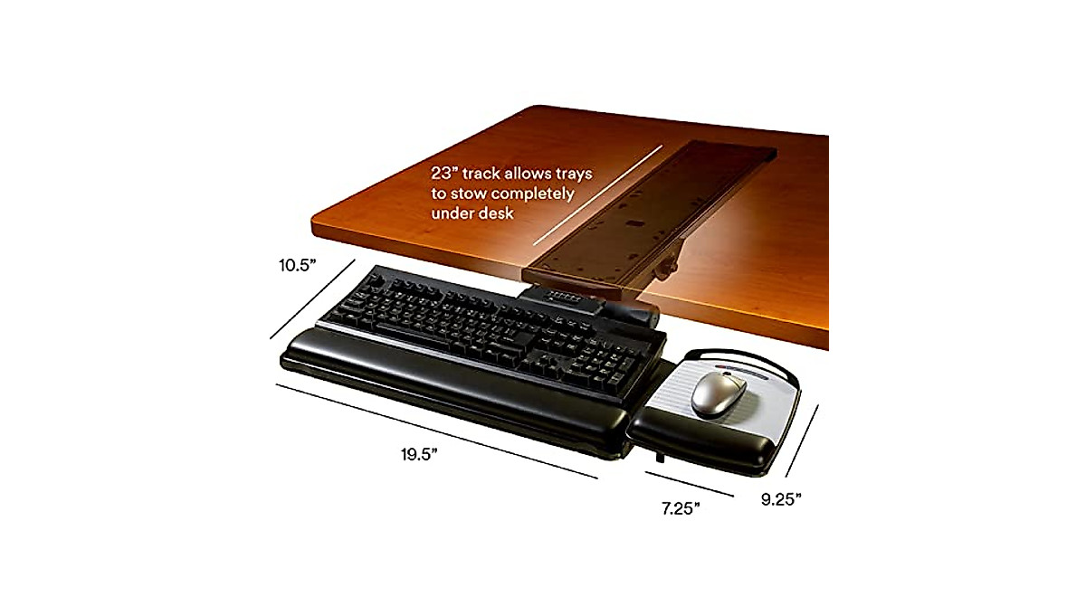 3M Easy Adjust Keyboard Tray - Ergonomic Adjustable Desk Accessory