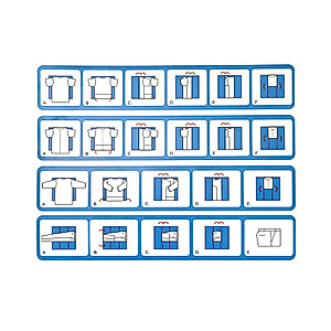 QWORK PP Composite Folding Board, 2 Pack Folding Clothes Board - Black + Blue, One-Hand Operation Laundry Folding Tool, Non-Slip Silicone Buckles, T Shirt Folder, Laundry Folders for All Garments