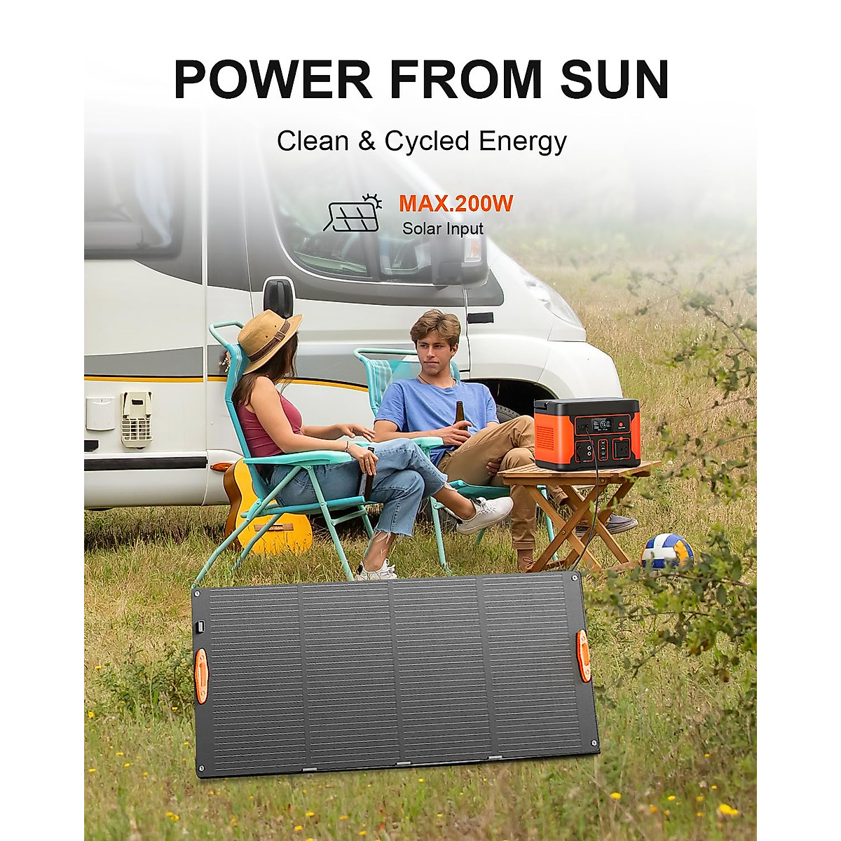 Portable Power Station 600W(Peak 1200W), Tiexei Solar Generator Backup 550Wh LiFePO4 Battery Pack with 110V AC Outlet, Pure Sine Wave Powerhouse with LED Light for RV Camping Fishing Home Emergency