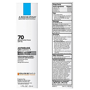 La Roche Posay Anthelios UV Correct Sunscreen Moisturizer SPF 70, Daily Anti-Aging Face Moisturizer with Sunscreen and Niacinamide to Even Skin Tone & Fine Lines, Sun Protection for Sensitive Skin