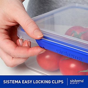 Sistema 1700 Klip It Collection Rectangle Food Storage Container, 2 Liter/67.6 Ounce
