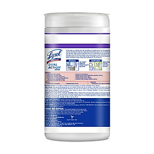 Lysol Dual Action Disinfectant Wipes, Multi-Surface Antibacterial Scrubbing Wipes, For Disinfecting and Cleaning, Citrus Scent, 75ct
