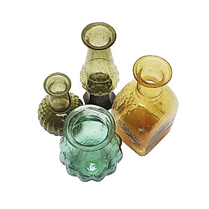 Creative Co-Op Hand Blown Glass Vases, Multicolor, Set of 4 Styles