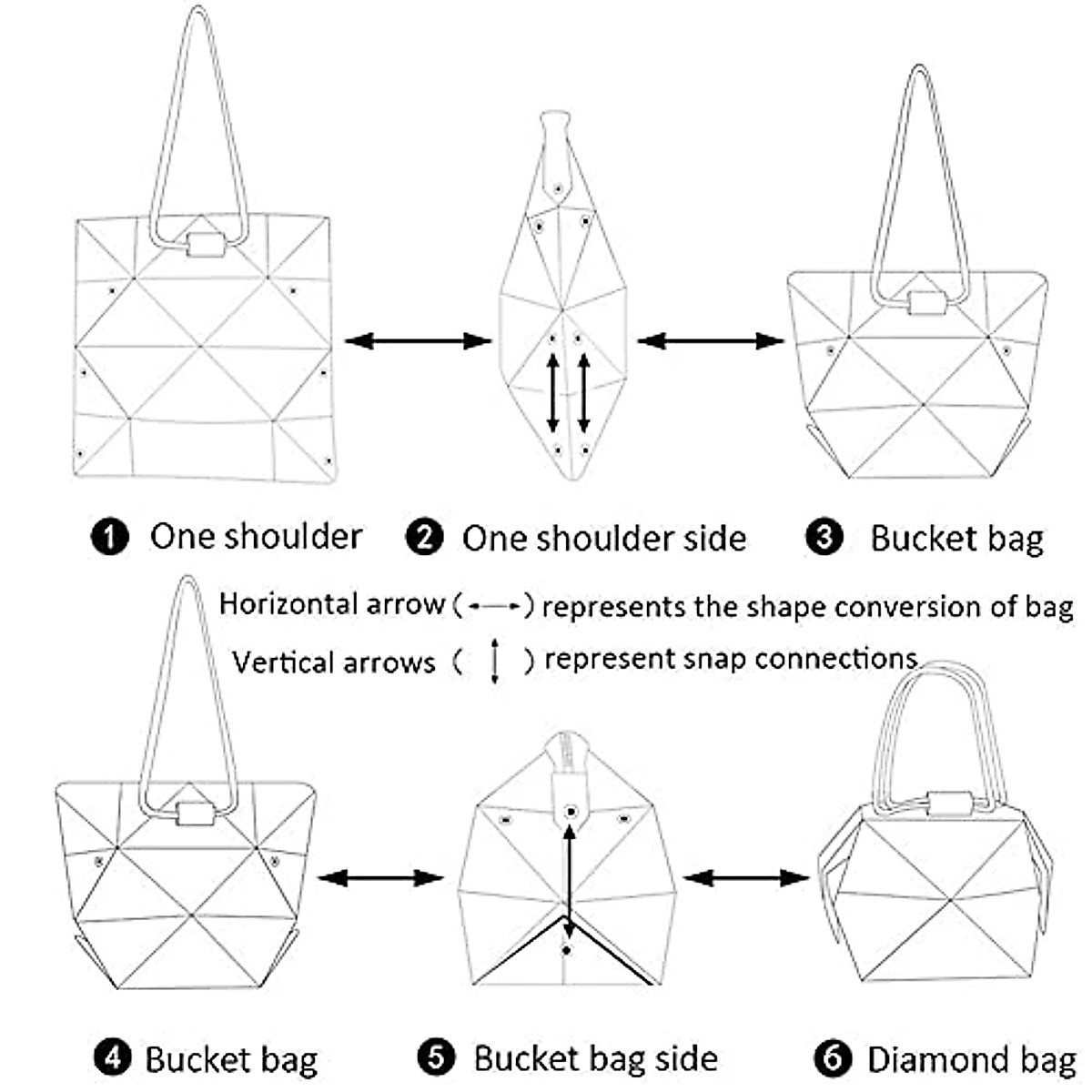 Geometric Purse for Women Magical Changeable Square Purse Large Holographic Luminous Purse Crossbody Halloween Bag Gifts for Kids Unique