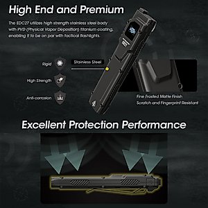 Nitecore EDC27 3000 Lumen Flat EDC Flashlight, USB-C Rechargeable High Performance Slim Compact Pocket Light with Digital Display and LumenTac Case