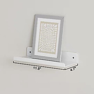 Nidouillet Floating Shelf for Wall Storage, 1pcs 12" Display Shelf for Collectibles, Wall Shelf for Bathroom/Living Room/Kitchen/Bedroom - White