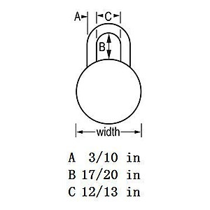 Fu Volante Locker Lock, 2 in Combination Lock, Black, 20 Pack