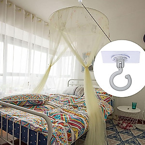 GORGECRAFT 6Pcs 360°Rotating Self Adhesive Ceiling Hooks Wall Sticky Hook Plastic Gainsboro Utility Rotatable Heavy Duty Swivel Hook Hangers for Kitchen Bathroom Home and Office Hanging Key Coat Towel