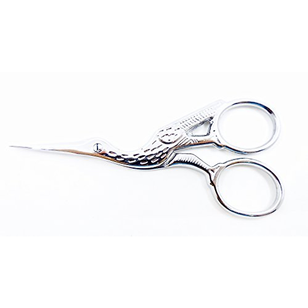 Gingher G-CST 3-1/2 inch Stork Embroidery Scissors (Chrome Handle)