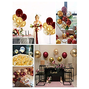 Graduation Party Decorations Burgundy Gold 2024/Burgundy Gold Balloons 81pcs/Maroon Gold Graduation Decorations 2024/Burgundy Gold Birthday Party Decorations Women/Fall Bridal Shower Decorations