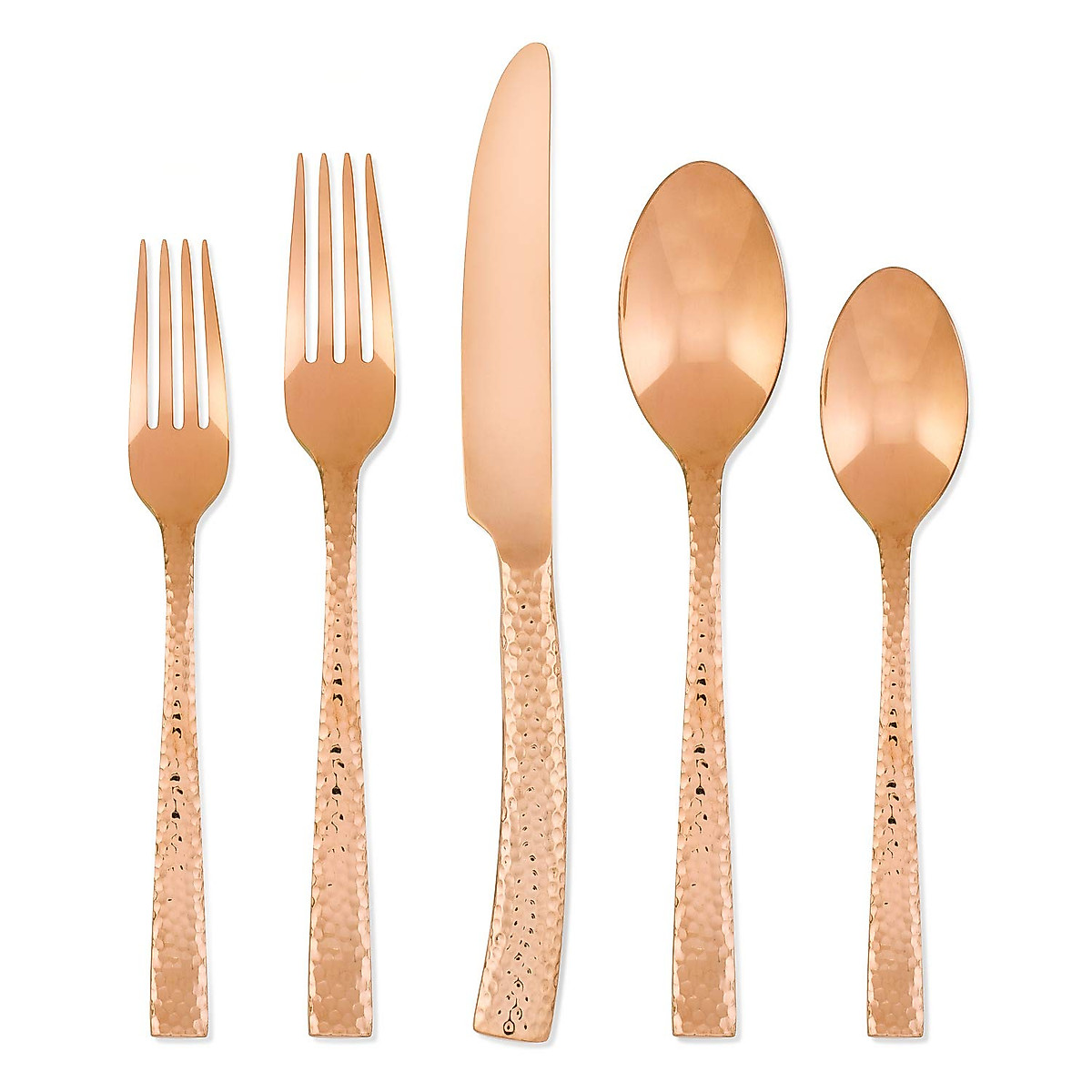 Hampton Forge Paris Hammered , Stainless Steel, 20-Piece Flatware Set, Copper
