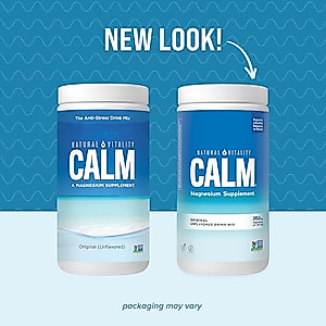 Natural Vitality Calm, Magnesium Citrate Supplement, Anti-Stress Drink Mix Powder, Gluten Free, Vegan, & Non-GMO, Original Unflavored, 16 oz