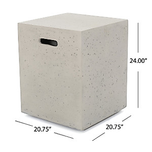 Christopher Knight Home Cape Coral Outdoor Chat Set with Fire Table, 5-Pcs Set, Khaki / Light Grey