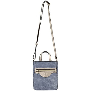 True Religion Women's Mini Tote Bag, Purse Shoulder Handbag with Adjustable Crossbody Strap, Blue