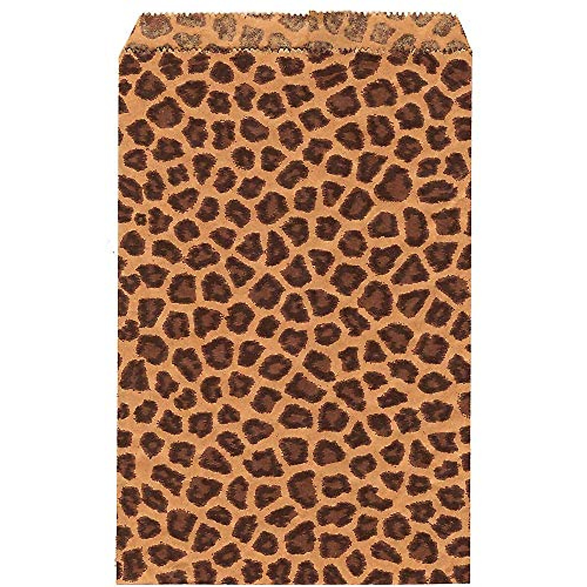 200 pack Leopard Design Kraft Paper Bags, 5 x 7 inches, Multi-Purpose use. Good for packaging Stationary, Candies, Cookies, Arts Crafts Items, Party Favor, Sandwich, Jewelry Merchandise- By RJ Displays (200)
