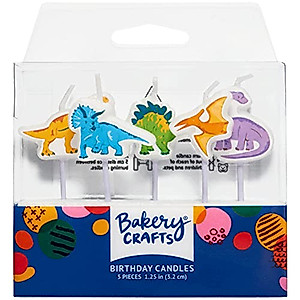 Bakery Crafts Dinosaur Shaped Birthday Cake Cupcake Candles - 5 pc