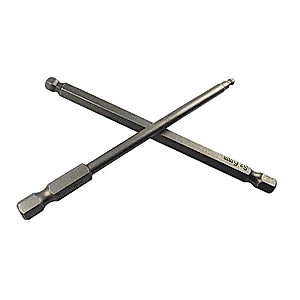 Wolfride 5pcs Ball end hex Shank Screwdriver bit Set Ball end Drill bit Magnetic with 1/4 Inch Hex Shank 100mm Length |2.5mm 3mm 4mm 5mm 6mm