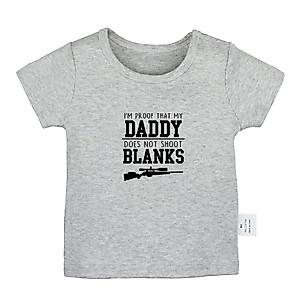 I was Daddy's Fastest Swimmer & I'm Proof That My Daddy Does Not Shot Blanks Funny T-Shirts Newborn Infant Baby Graphic Tee