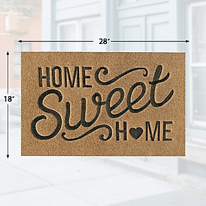 AAZZKANG Brown Welcome Mats for Front Door Home Sweet Home Door Mat Outdoor Indoor with Non Slip Rubber Backing Easy to Clean Outside Inside Doormat