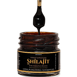 Pure Himalayan Organic Shilajit Resin - Gold Grade 500 mg Maximum Potency Natural Shilajit Resin with 85 Trace Minerals & Fulvic and Humic Acid for Energy Immune Support, 30 Grams