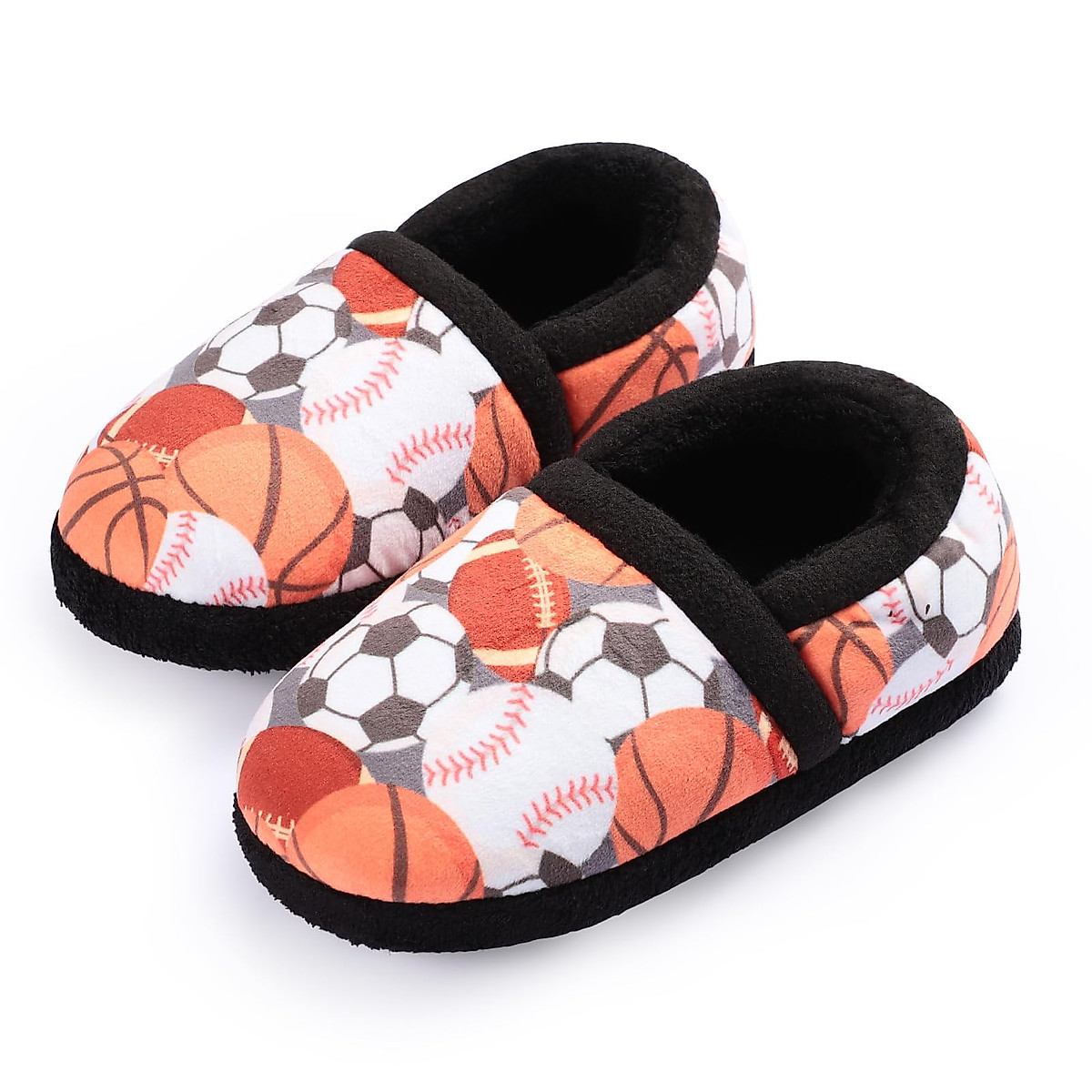 Boys Home Slippers Kids Warm Bedroom Slippers Fur Lined Winter Indoor Shoes (Toddler/Little Kid/Big Kid)