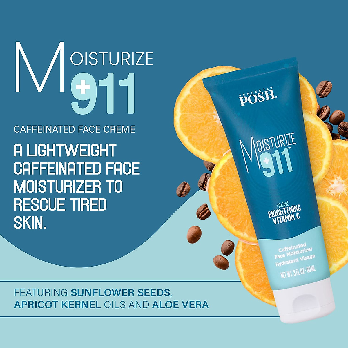 Perfectly Posh MOISTURIZE 911 Caffeinated Face Creme, 3 fl. oz.