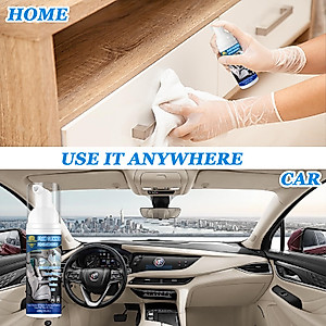 Foam Cleaner For Car, 2 Pack Interior Car Cleaning Kit for Car and House, Car Interior Cleaner Remove Stain from Leather, Carpet, Upholstery, Fabric, Lemon Flavor Car Detailing Kit Interior Cleaner