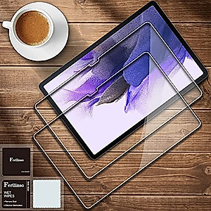 Ferilinso Designed for Samsung Galaxy Tab S7 Fe 5G 12.4 inch 2021 Screen Protector, [Tempered-Glass] [Military Protective] [HD Clear] [Case Friendly] [Anti-Fingerprint] [Anti-Scratch] [Bubble Free]