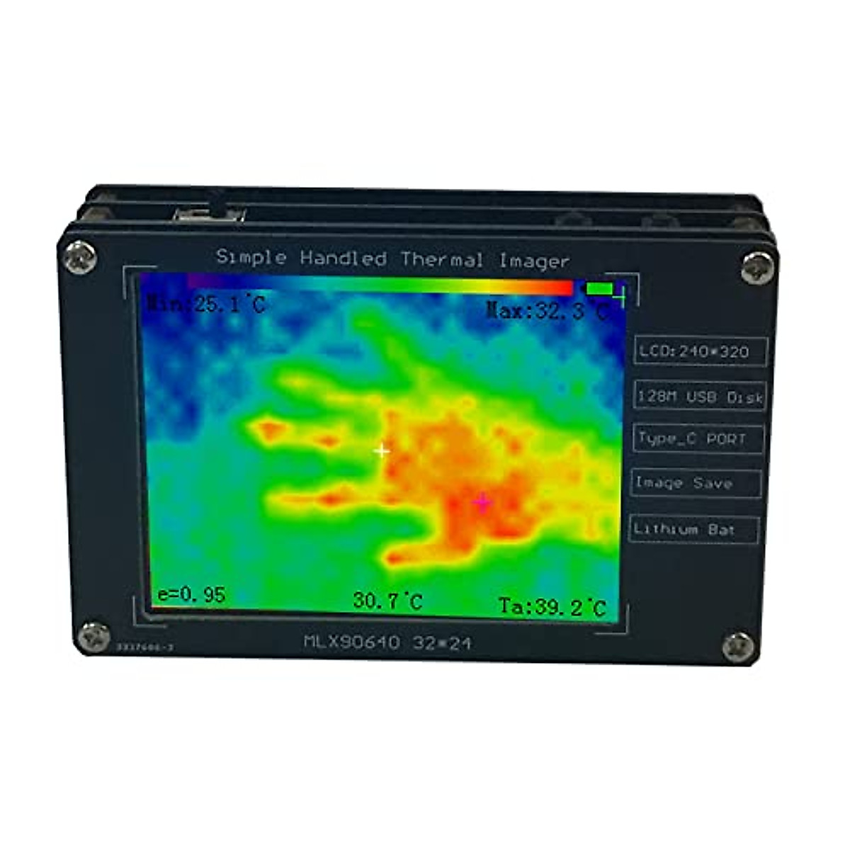 MLX90640 Infrared Thermal Imager Portable Infrared Thermal Sensor High Accuracy Non-Contact Measurement Camera Temperature Detection Tester with Chargable Battery