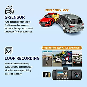 Dash Cam WiFi Abask,Dash cam Front and Inside with 32G SD Card,4K+1080P Dash Camera for Cars, 310° Wide Angle,Night Vision WDR G-Sensor Parking Monitor Loop Recording Motion Detector