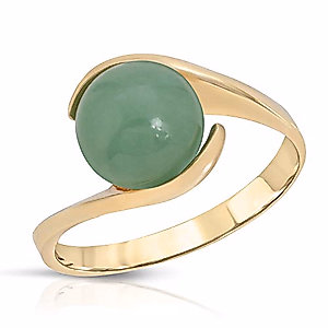 Regalia by Ulti Ramos Real Jade Ring 14K Yellow Gold - Size 7