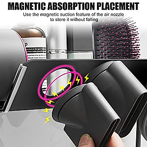Hair Dryer Holder Compatible with Dyson Supersonic HD01 HD02 HD03 HD04 HD07 HD08 HD15 Hair Dryer Holder Wall Mounted, for Holder Hair Dryers/Hairdryer Accessories/Cosmetics Hanging Storage Organizer