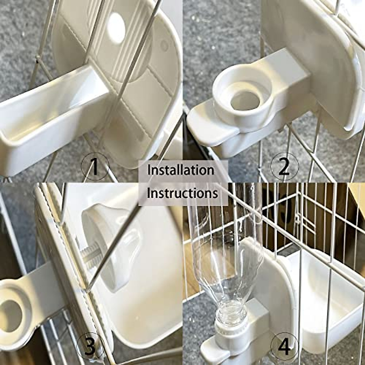 Rabbit Hay Feeder Bag Guinea Pig Food Fabric Bag Hanging Feeding Sack Storage Hay Dispenser with Pet Water Bowl for Rabbit Guinea Pig Chinchilla Hamster