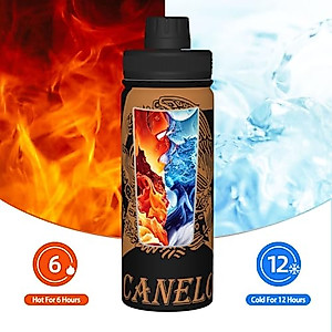 Eevikion Canelo of Alvarez Stainless Steel Insulated Tumbler Sports Water Bottle Hot and Cold Travel Cup 18oz
