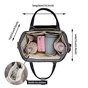 Lmbabter Baby Diaper Bag Nappy Backpack Waterproof Multi-Function Convertible Mini Smart Diaper Bag Backpack for Outdoor (Black)