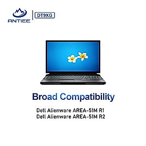 ANTIEE DT9XG Laptop Battery Replacement for Dell Alienware Area-51m R1 R2 ALWA51M-D1968W D1969PW D1746W D1733B D1735DB D1766W D1733PB D1748DW Series 07PWKV 0KJYFY 11.4V 90Wh 7500mAh 6-Cell
